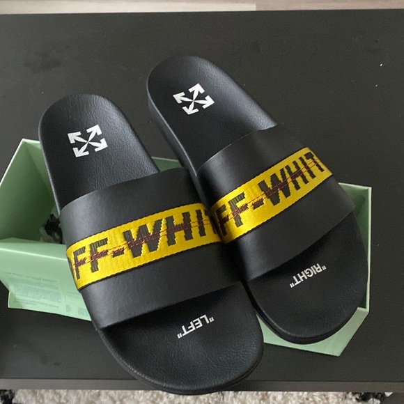 Off-White | Shoes | Offwhite Virgil Abloh Slides Leather | Poshmark